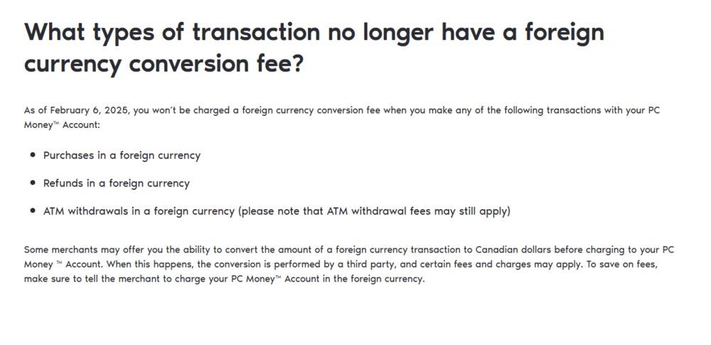 No FX fee on PC Money Accounts - RedFlagDeals.com Forums