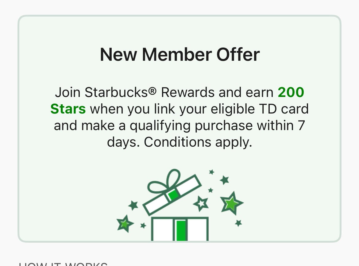 [Starbucks] Link Your TD Card and Get 600 Points - RedFlagDeals.com Forums
