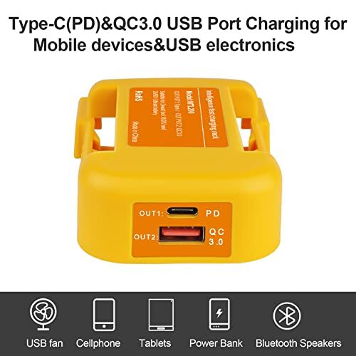 [Amazon.ca] 2 Pack USB Charger Compatible with Dewalt 20V Battery 2 USB ...