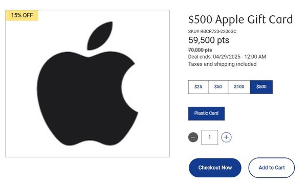 RBC Avion Rewards 15% Apple Gift Cards - RedFlagDeals.com Forums
