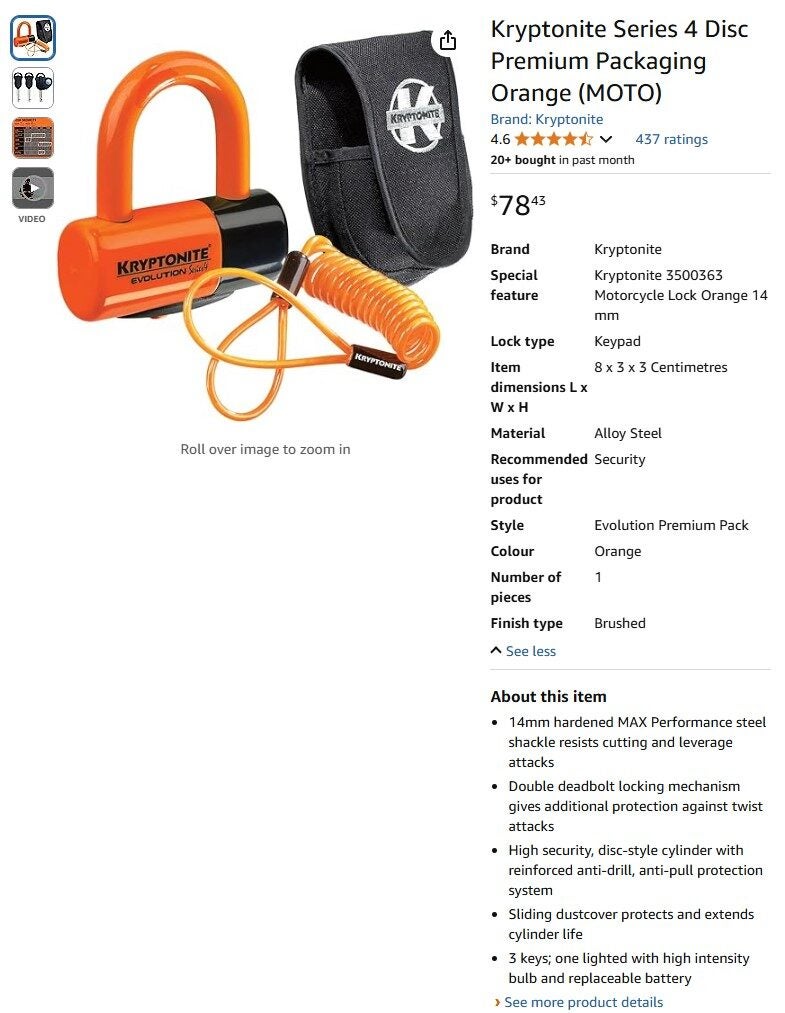 [Amazon.ca (Business Prime)] Kryptonite New York Chain 1210 for $142 or ...