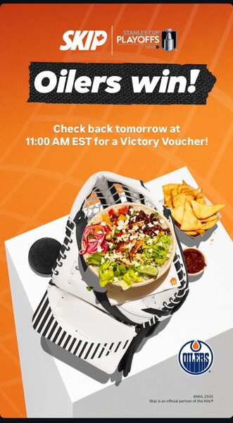 [Skip] Victory Vouchers - next day coupon after every Edmonton Oilers ...