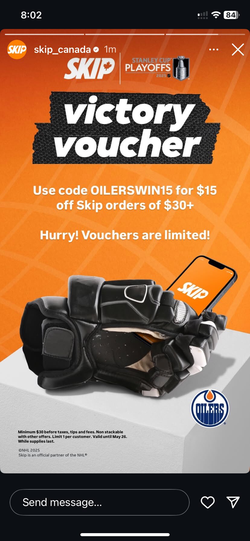 [Skip] Victory Vouchers - next day coupon after every Edmonton Oilers ...