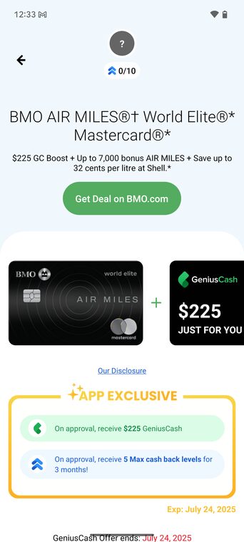 [BMO] [Credit Card Genius] Last Day for $225 Cash Rebate! BMO Air Miles ...