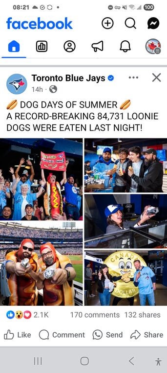 [Toronto Blue Jays] Toronto Blue Jays- $1 hot dog Tuesdays. Final one ...