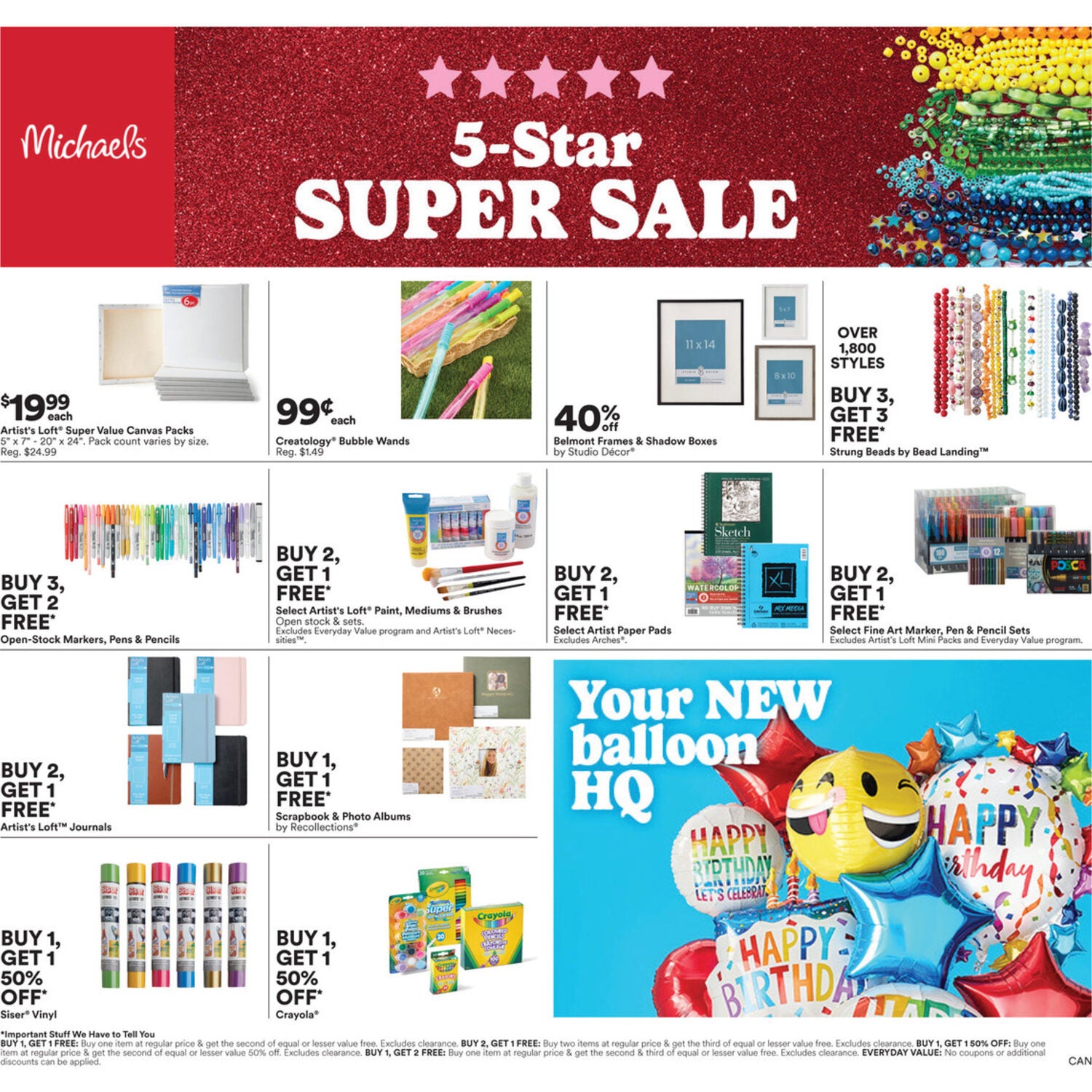 Michaels Weekly Flyer - Weekly Deals - 5-Star Super Sale - Aug 15 – 21 ...
