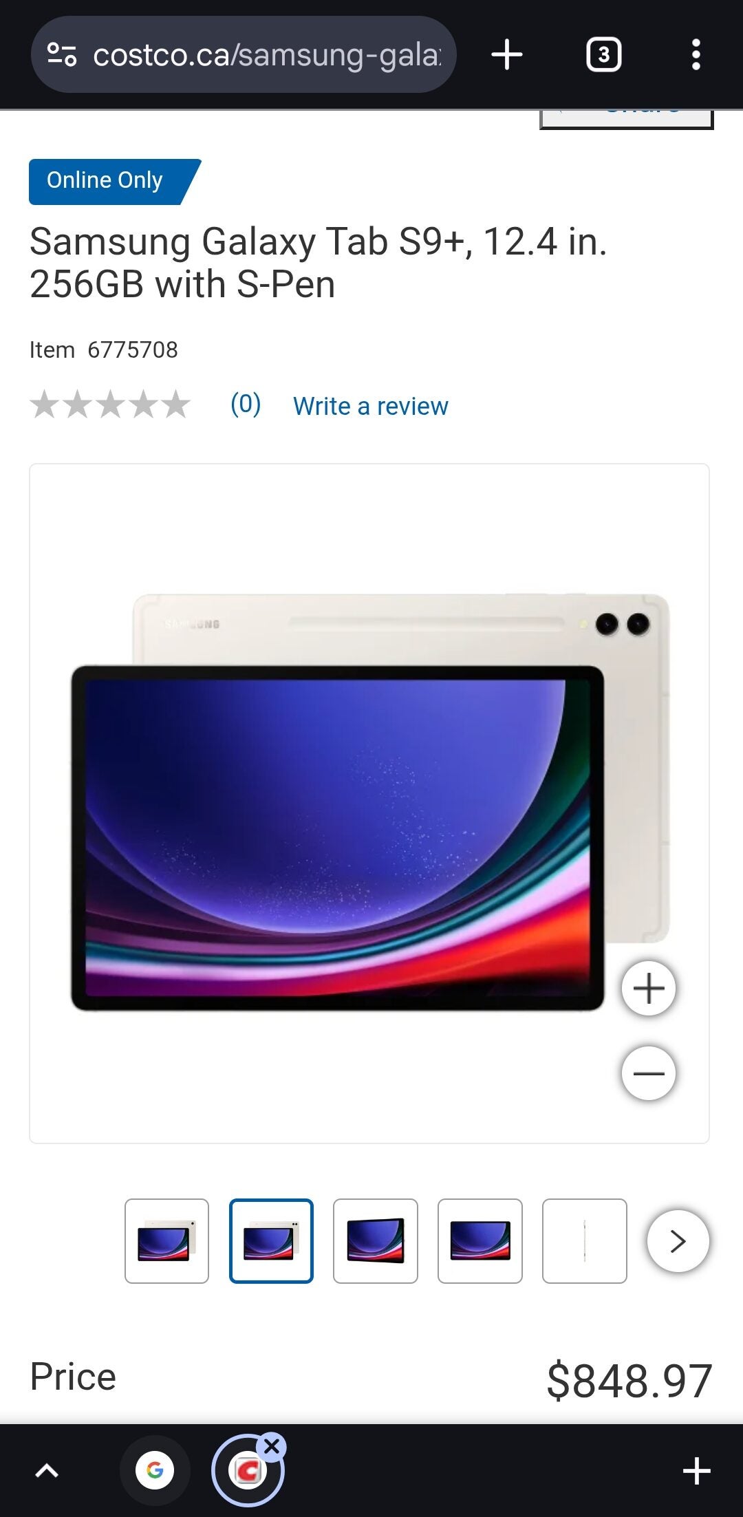 [Costco] Samsung Galaxy Tab S9 Plus 256GB $849, was $1349 2 days ago ...