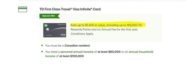 [TD Bank] TD First Class Travel Visa Infinite Card - Page 7 ...