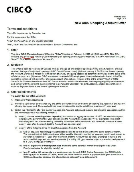 [CIBC] Get a $100 Skip gift card plus $450+ cash when you open a CIBC ...