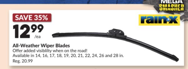[Princess Auto] RAIN-X All-Weather Wiper Blades - $12.99 - Starts on ...