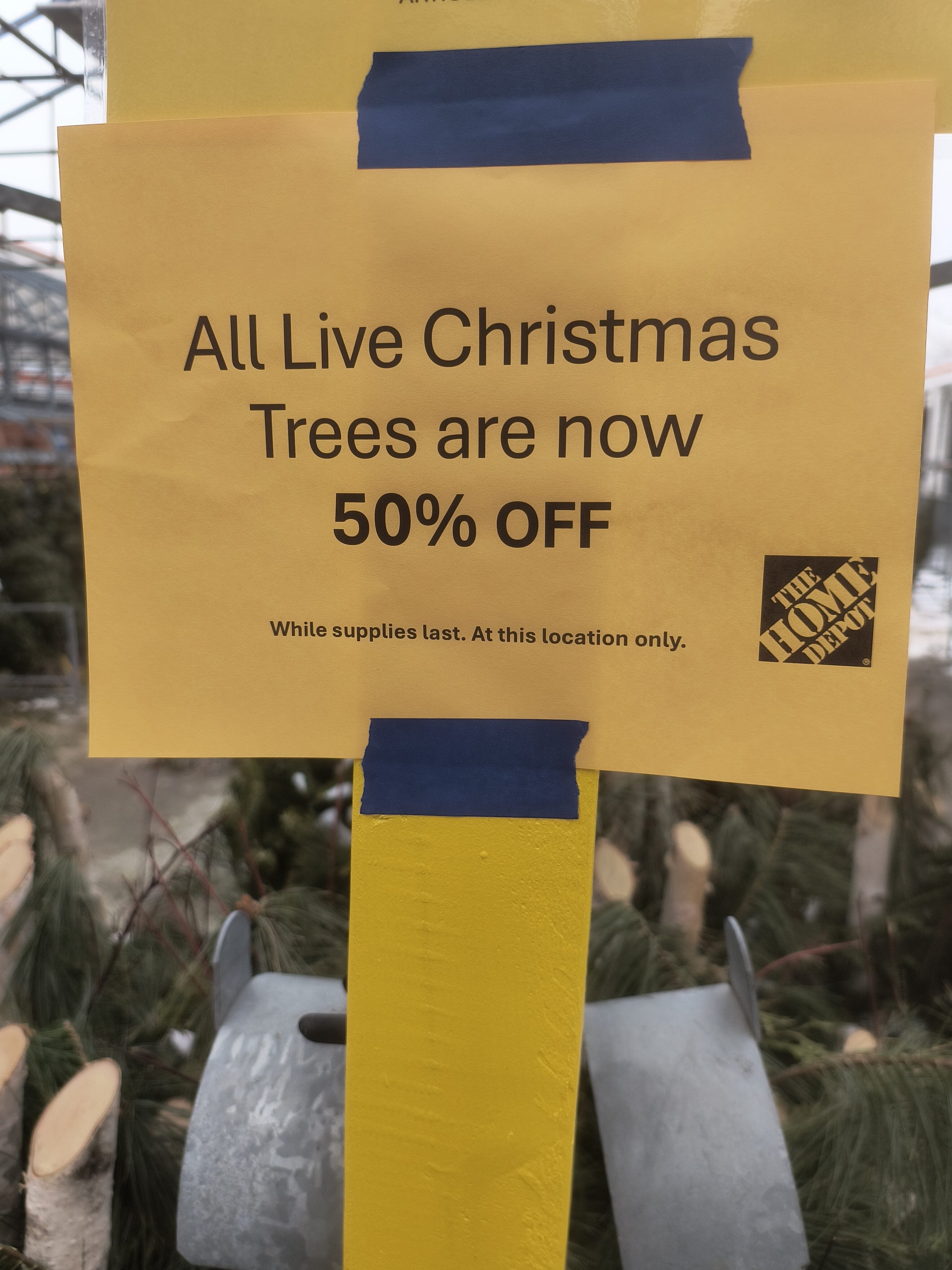 [Home Depot] Live Christmas trees 50% off, Home Depot Sherway Gardens ...