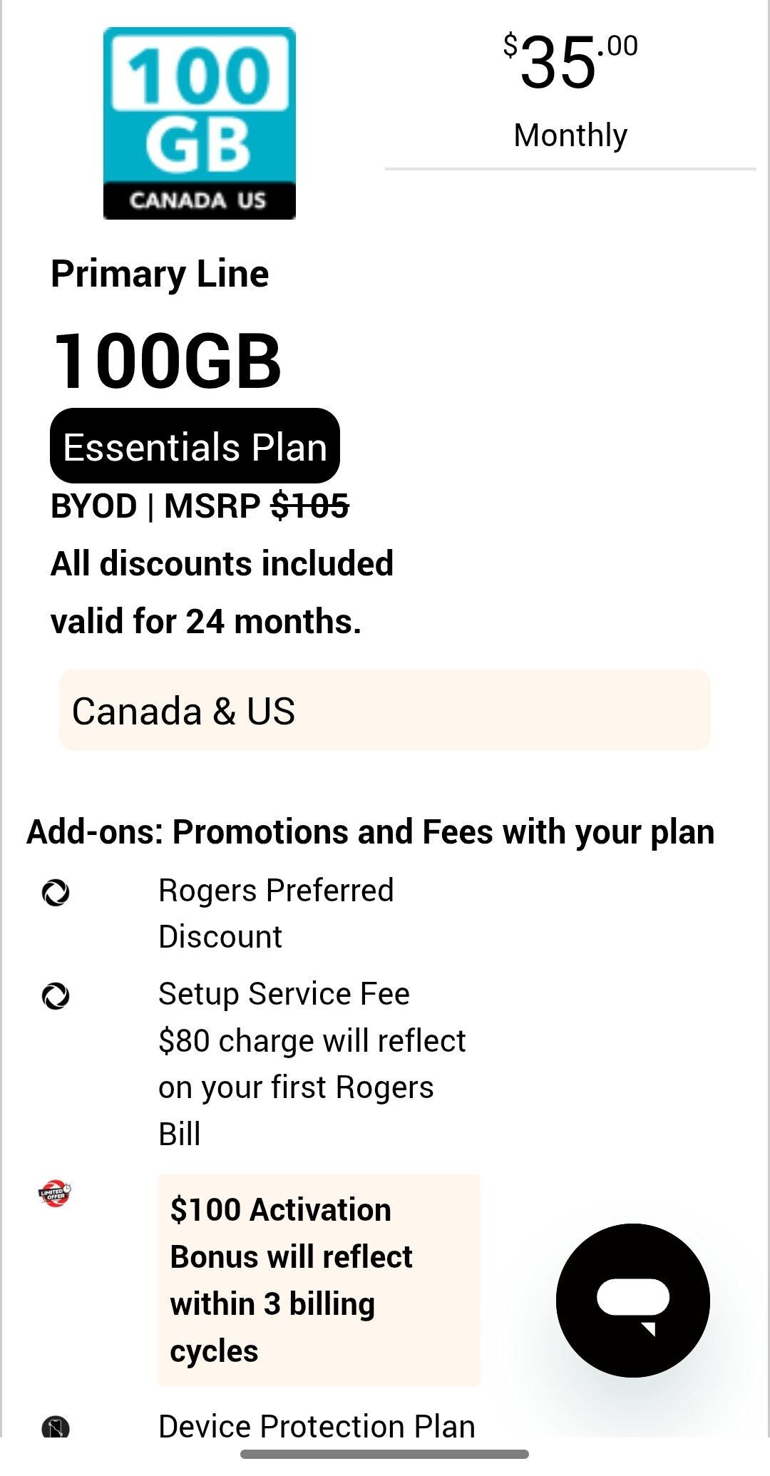 [Rogers] [Boxing Day] SPC Rogers 100GB CAN/US plan $35/mo BYOD $100 ...