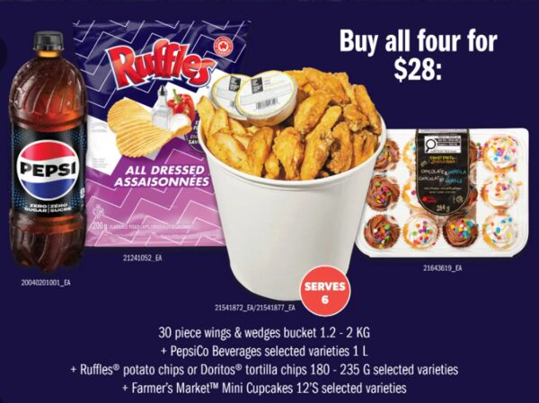 [Loblaws] 30 Wing Bucket with Potato Wedges (After 11am) $20 (reg. $30 ...