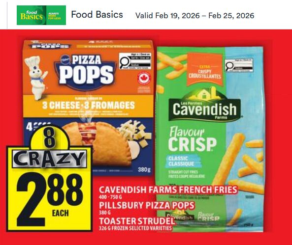 [Foodbasics] [ON] Cavendish Farms French Fries 400-750g $0.88 with ...