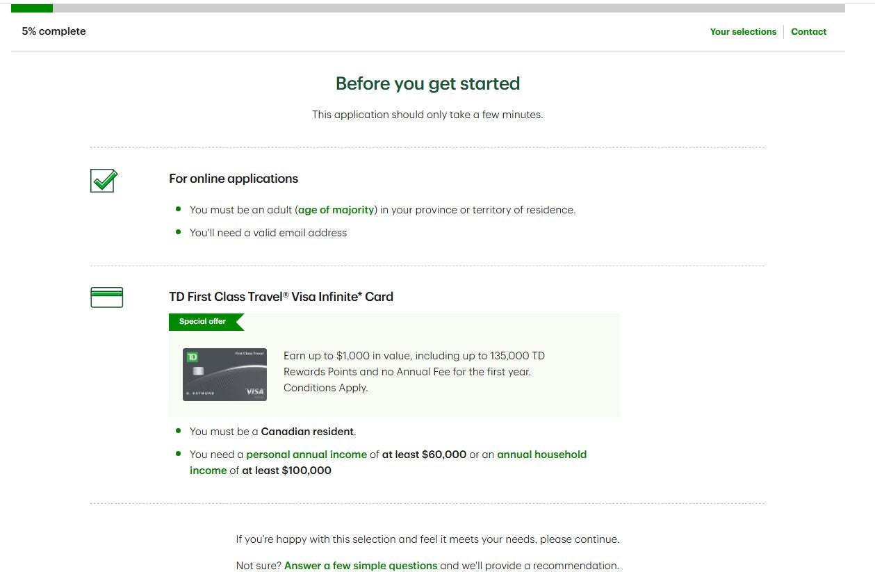 [TD Bank] TD First Class Travel Visa Infinite Card - 165K TD Rewards ...