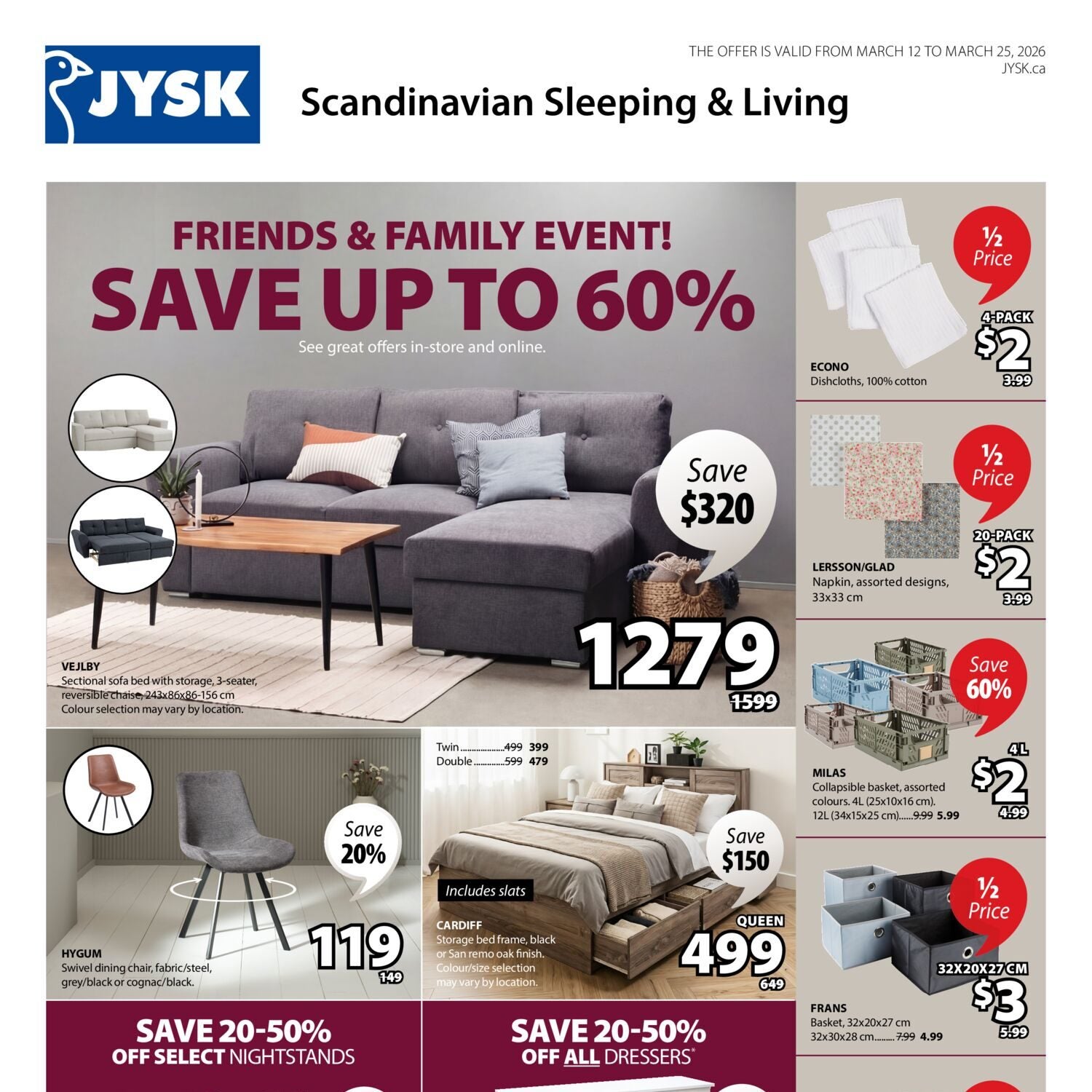 JYSK Weekly Flyer - Weekly Deals - Friends & Family Event - Mar 12 – 25 ...