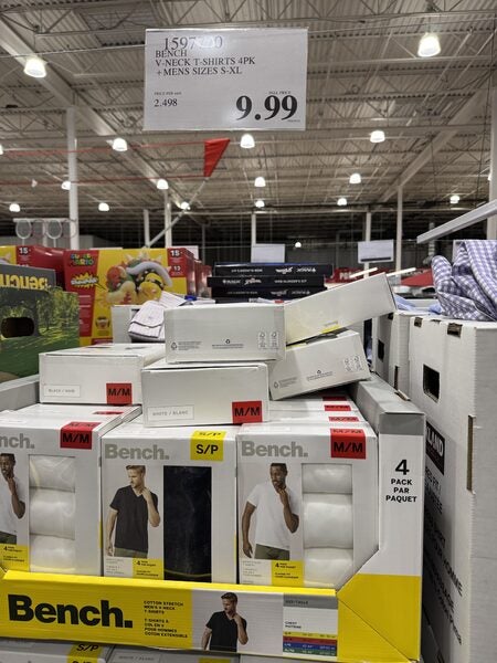 [Costco] Bench Men's V-Neck T-Shirt 4-pack $9.99$ (in-store Scarborough ...