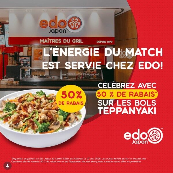 [Edo Japan] Edo Japan - Montreal Eaton Centre offering 50% off on ...