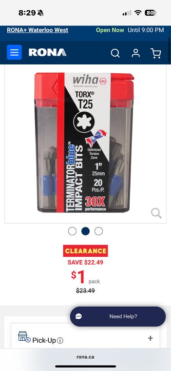 [Rona] Wiha TerminatorBlue Impact Steel T25 Torx Screwdriver Bit Set ...