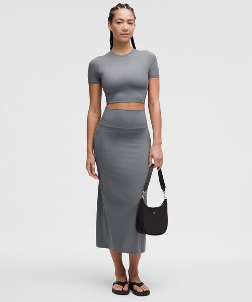 [Lululemon] Lululemon Nulu Slim-Fit High-Rise Maxi Skirt XXXS -grey $19 ...