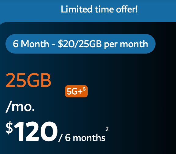 [Freedom Mobile] AB/MB/BC 5G $20 25GB CAN/US ($120 for 6 month prepaid ...