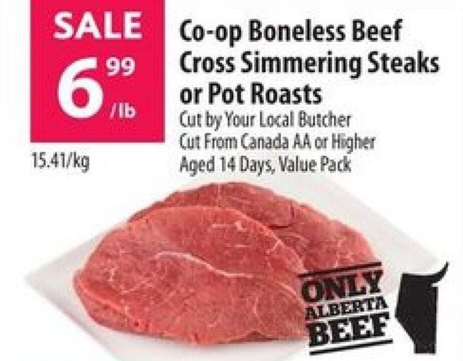 Calgary Coop: Co-op Boneless Beef Cross Simmering Steaks or Pot Roasts ...